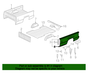 1999-2007 GM Driver Side Outer Pickup Box Panel 15195680 GM ...