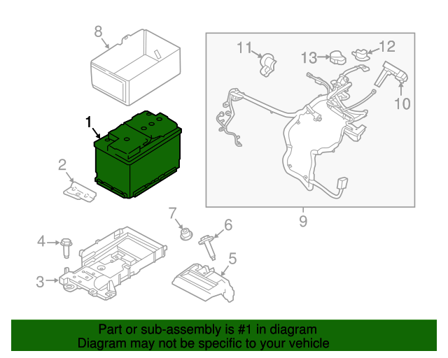 2015-2025 Ford Vehicle Battery BAGM-94RH7-800 | OEM Parts Online