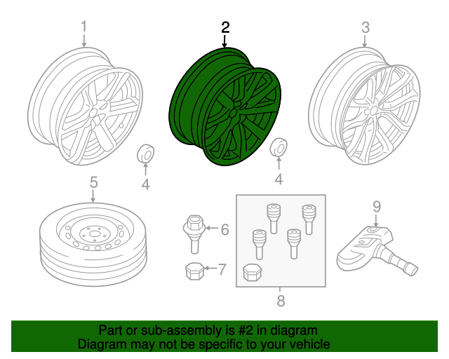 Genuine 21-Inch 8-Spoke Silver Diamond Cut Alloy for 2016-2020 Volvo ...