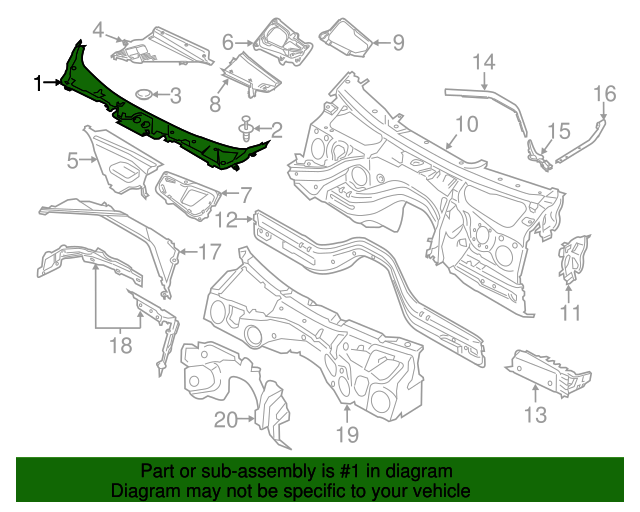 51-71-7-258-177 - Cowl Grille 2012-2019 BMW | BMW OEM Parts