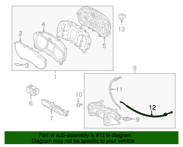2018-2021 Kia Rio Control Cable 97258-H9100 | OEM Parts Online