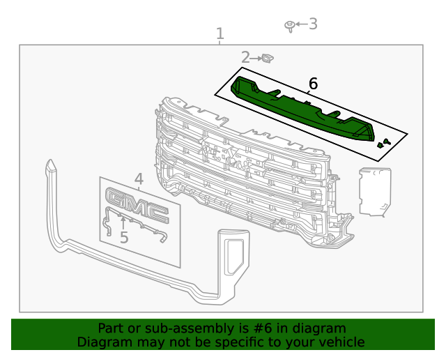 2020-2023 GMC F Molding Replaces Part Number 84686648 84774164 GM ...