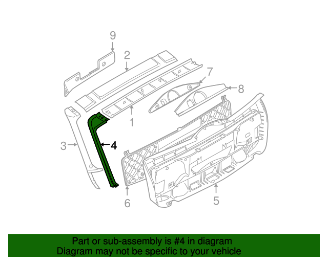 51-49-7-140-646 - Liftgate Trim Cover 2006-2010 BMW | AutoNationParts.com