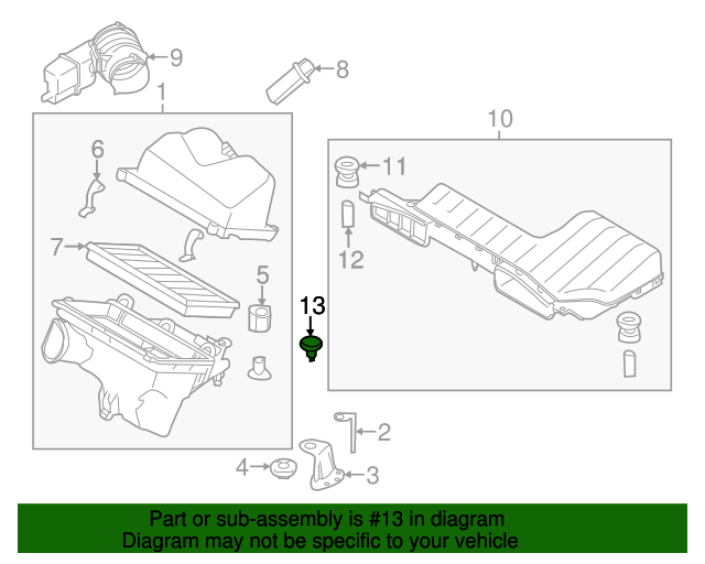 16557-JN21A - Air Cleaner Body Upper Insulator 2010-2024 Nissan ...