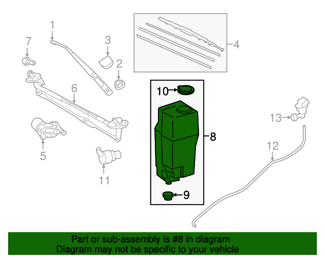 85315-04100 - Washer Fluid Reservoir - 2015-2023 Toyota Tacoma | OEM ...