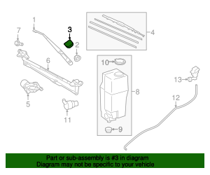 2003-2023 Toyota Genuine Toyota Wiper Arm Nut Cover/cap 85292-AA010 ...