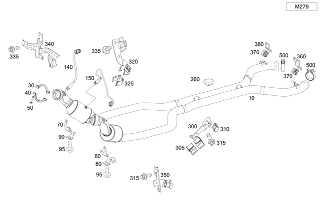231-490-10-00 - Exhaust Gas Line, Rear 2013-2018 Mercedes-Benz SL65 AMG ...