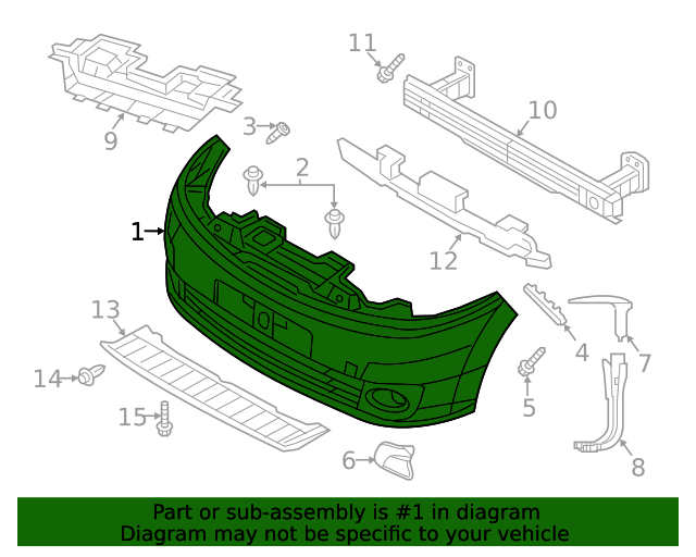 2013-2021 Nissan NV200 Bumper Cover 62022-3LM0J | Nissan Parts Plus