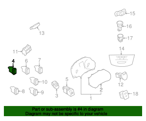 2015-2022 Nissan Stab Control Switch 25145-4CL0A | My Nissan Part