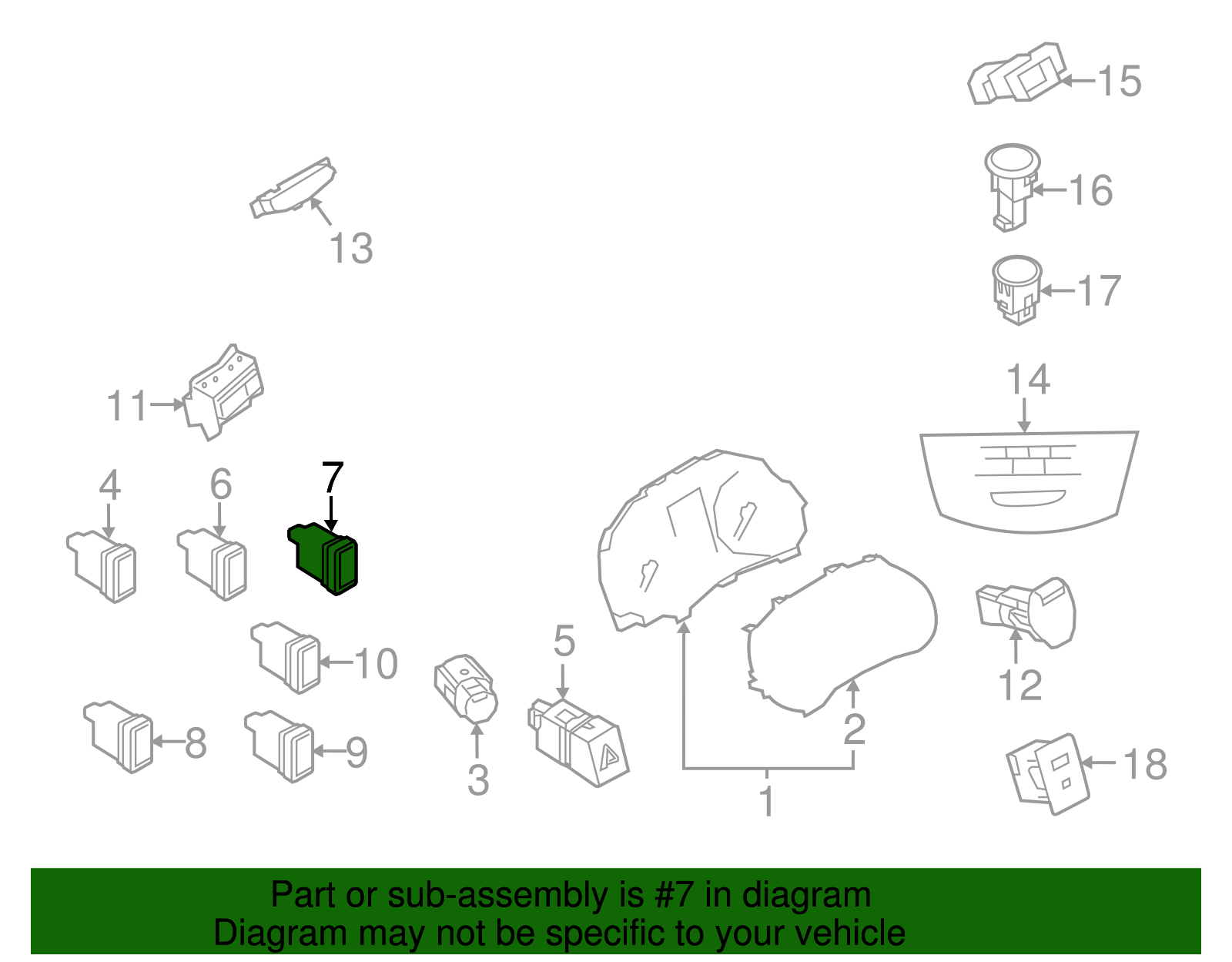 2017-2023 Nissan Heat Switch 25193-5HK0A | Nissan RVA