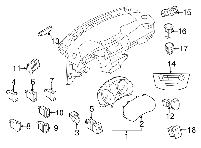 2019 Nissan Rogue Sport Cluster Assembly 24810-6MM0A | TascaParts.com