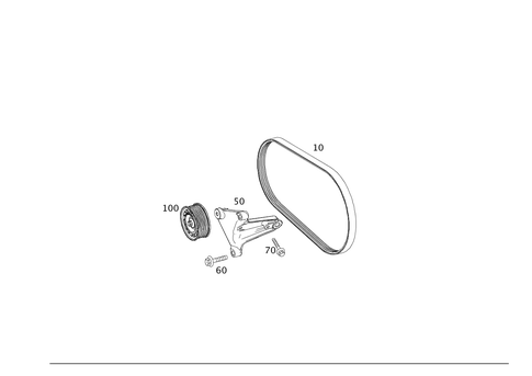 V-Belt, Belt Tensioner, Guide Pulley for 2012 Mercedes-Benz E 550 ...