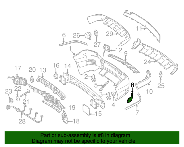 204-820-01-74 - Reflector 2010-2012 Mercedes-Benz GLK 350 | Mercedes ...