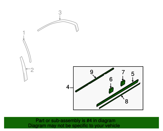 2009-2010 Hyundai Sonata Door Molding 87722-3K500 | AutoNationParts.com