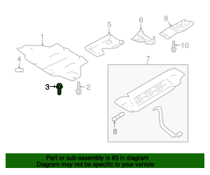 2016 Nissan TITAN XD Radiator Support Splash Shield Bolt 01451-0016U ...