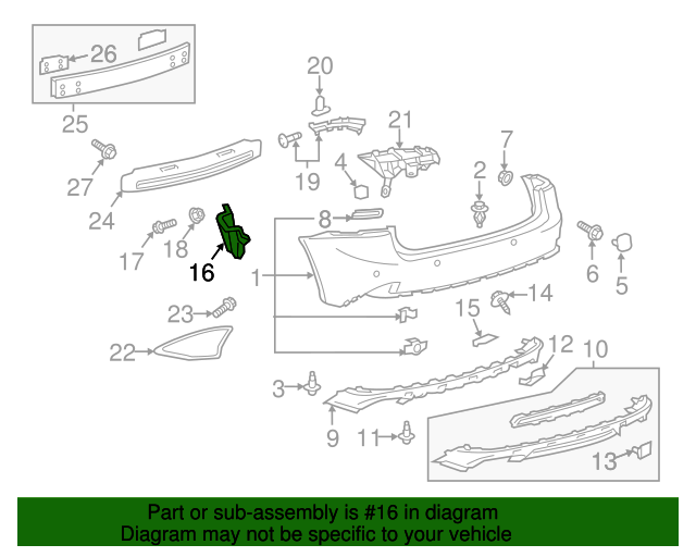2014-2020 Lexus Side Support 52155-53070 | OEM Parts Online