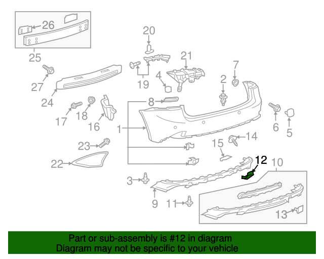 2017-2020 Lexus Lower Cover Fastener 52161-53070 | Longo Lexus