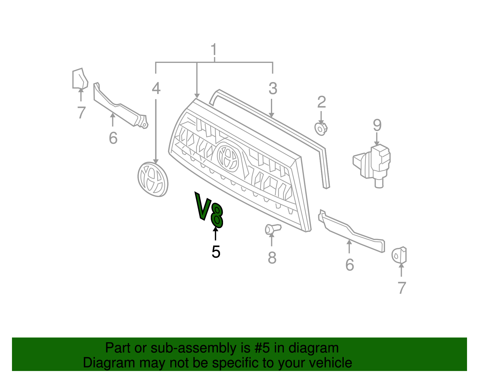 Genuine Toyota Grille Emblem part# 75301-35040 for 2006-2009 Toyota ...