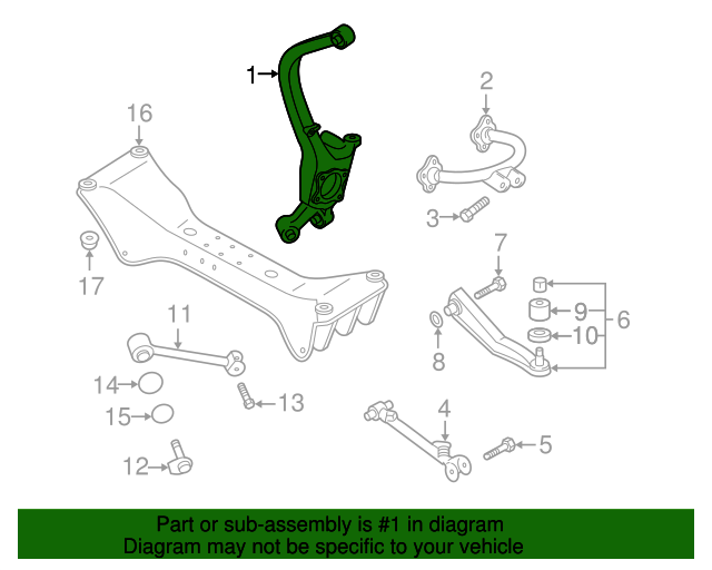 1996-2005 Mitsubishi Knuckle Assembly, Rear Axle, Right-hand MR223654 ...