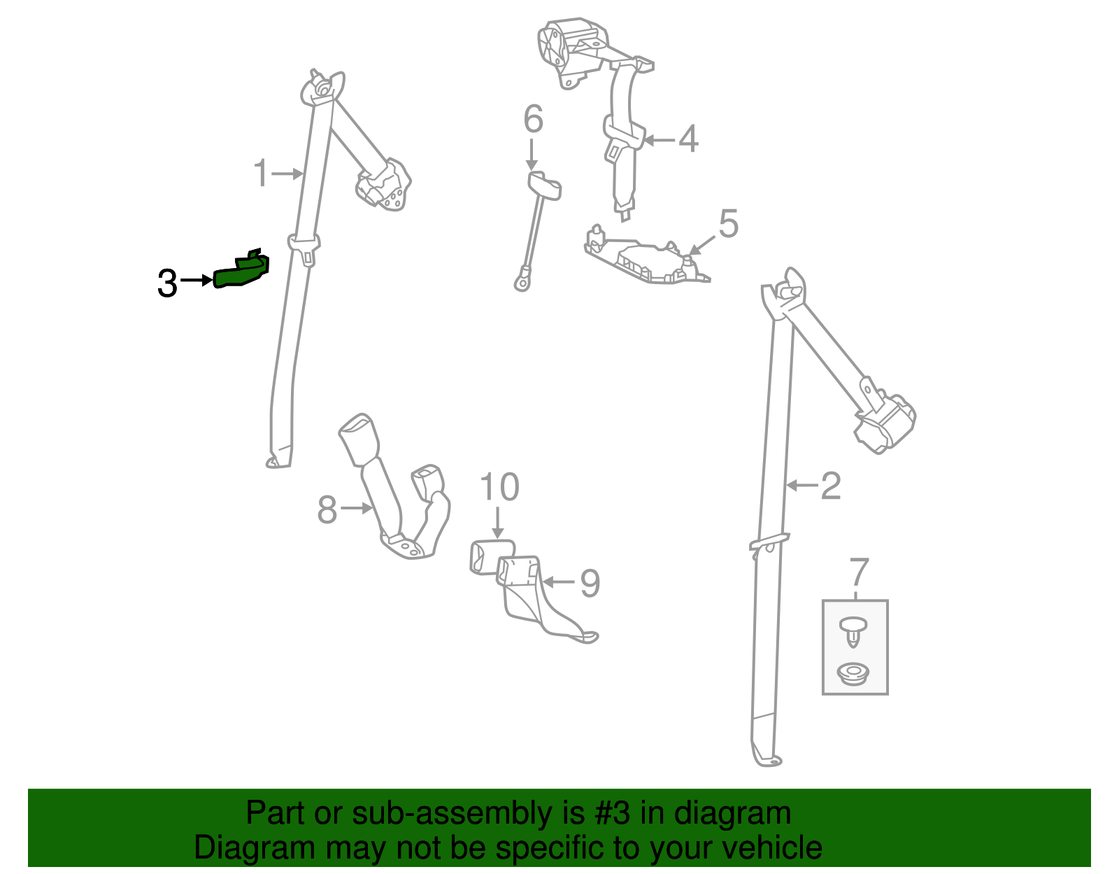 73371-0E060-C0 - Seat Belt Guide 2010-2024 Toyota | AutoNation Parts