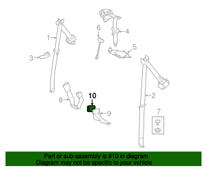 2014-2016 Toyota Highlander Inner Buckle 73306-0E010-C0 | OEM Parts Online