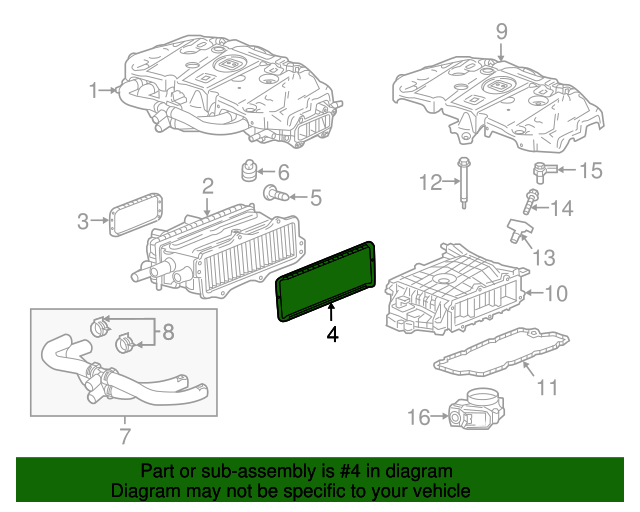 2016-2024 Cadillac Supercharger Housing Cover Perimeter Gasket 12652026 ...