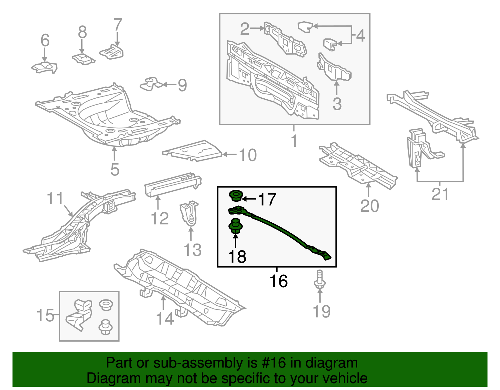 2011-2017 Toyota Rear Brace 53605-47021 | OEM Parts Online