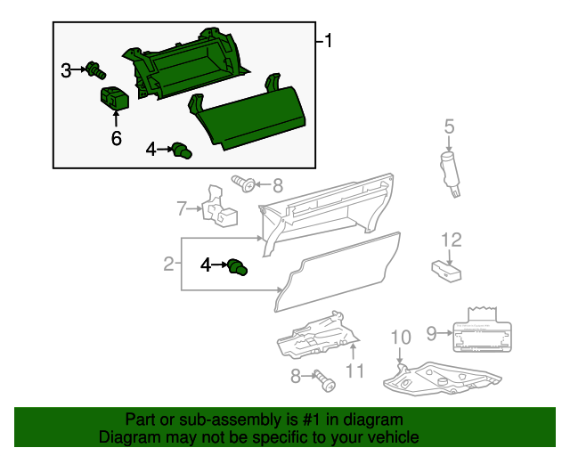 55511-47041-C0 - Glove Box Door - 2010-2015 Toyota | OEM Genuine Toyota ...