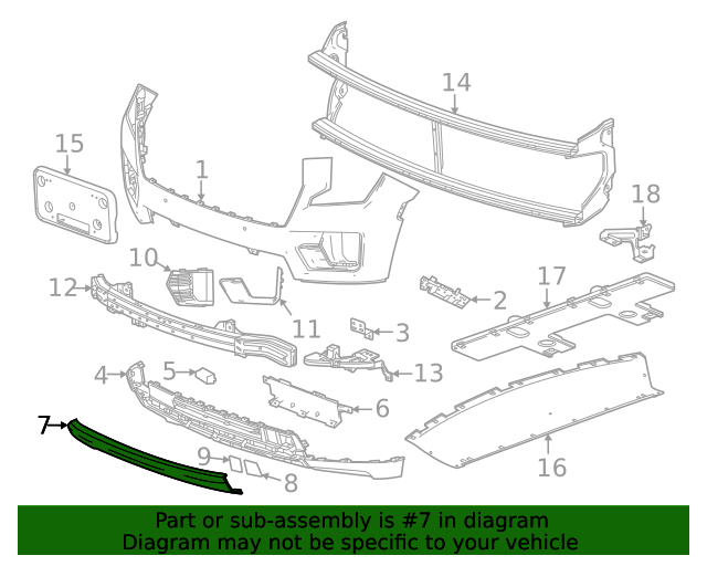 2023-2024 GMC Yukon XL Front Bumper Fascia Skid Plate 84835803 | OEM ...