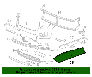 2021-2023 GM Front Bumper Fascia Extension 84808684 | AutoNationParts.com