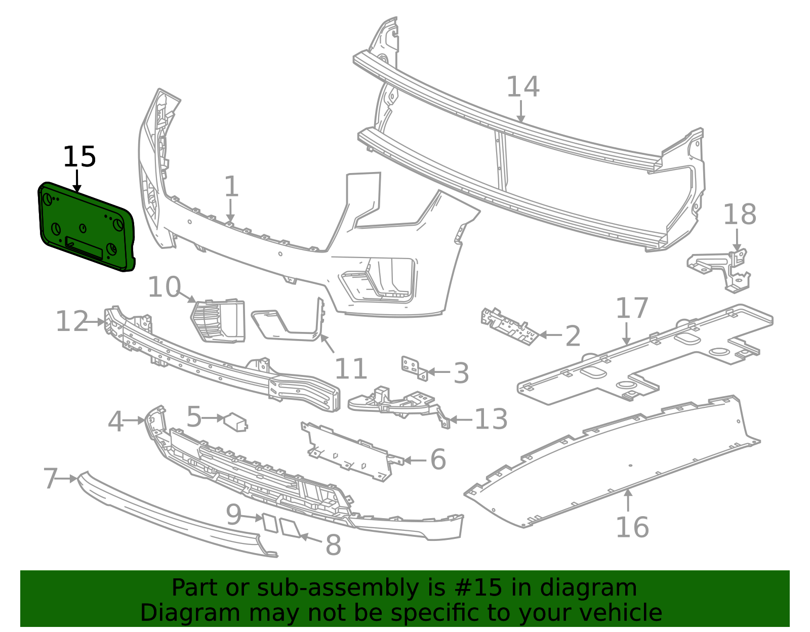 2021-2024 GMC Front License Plate Bracket 84519625 | OEM Parts Online