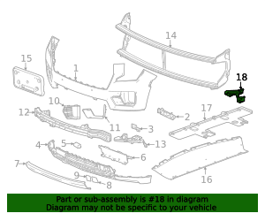 2021-2024 GM Front Driver Side Bumper Fascia Extension Bracket 84873085 ...