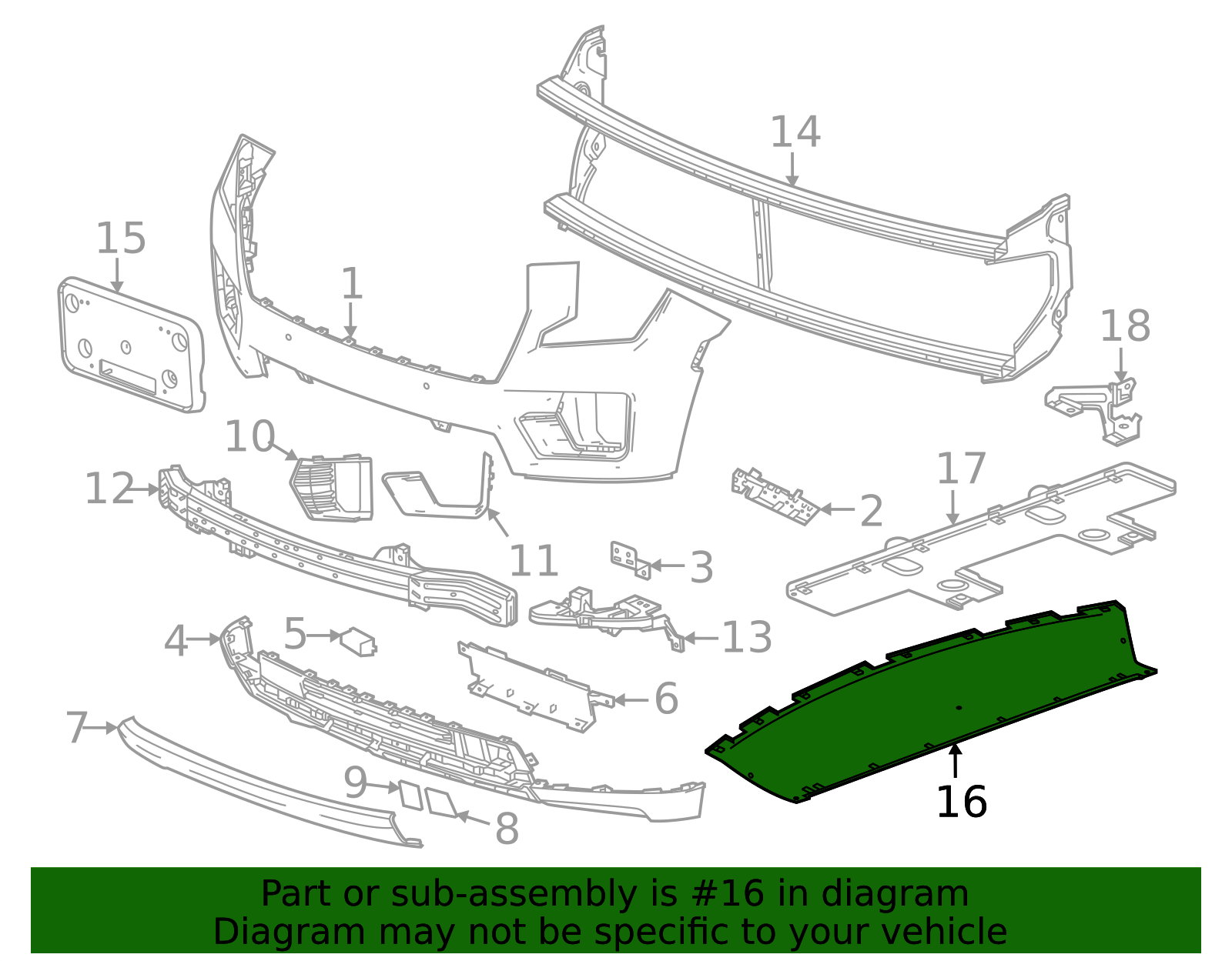 2021-2024 GM Front Bumper Fascia Extension 84808684 | OEM Parts Online