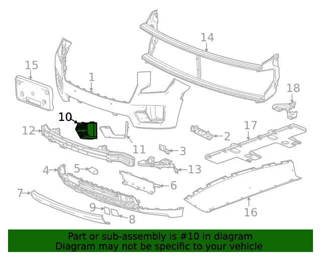 2021-2024 GMC Black Front Passenger Side Fog Lamp Bezel 84882376 GM ...