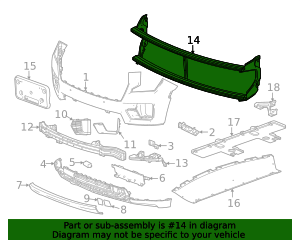 84664454 - Front Bumper Fascia Upper Stiffener 2021-2024 GMC ...