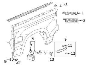 84526929 - Black Pickup Box Driver Side Upper Molding 2019-2024 ...