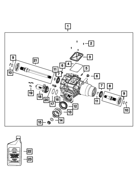Rear Axle; Housing, Differential and Vent for 2014 Jeep Cherokee ...