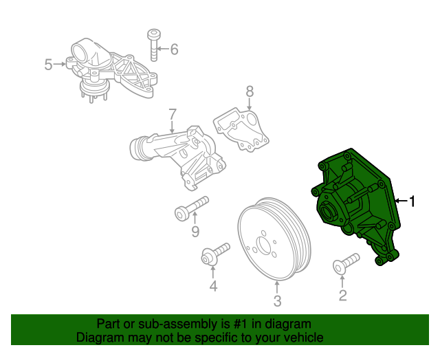 2008-2018 Porsche Water Pump Assembly 948-106-033-01 | OEM Parts Online