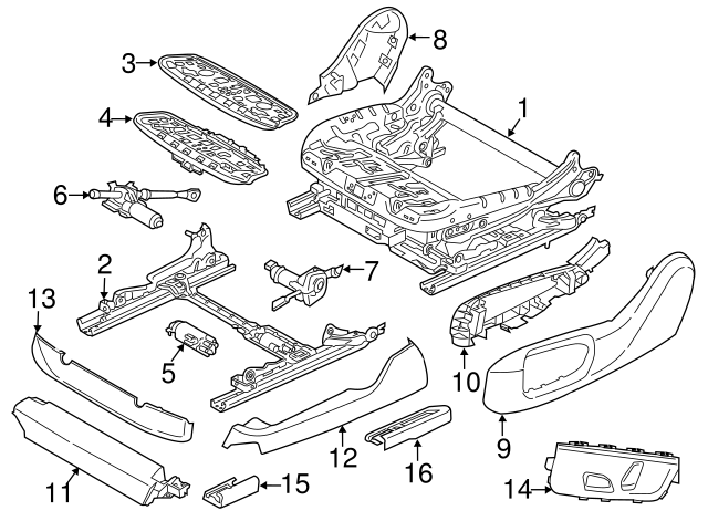 52107314198 - 2014-2019 BMW Seat Track (52-10-7-314-198) | BMW of South ...