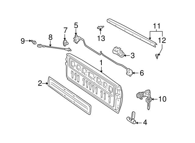65700-0C020 - Tail Gate - 2000 Toyota Tundra | OEM Genuine Toyota Parts