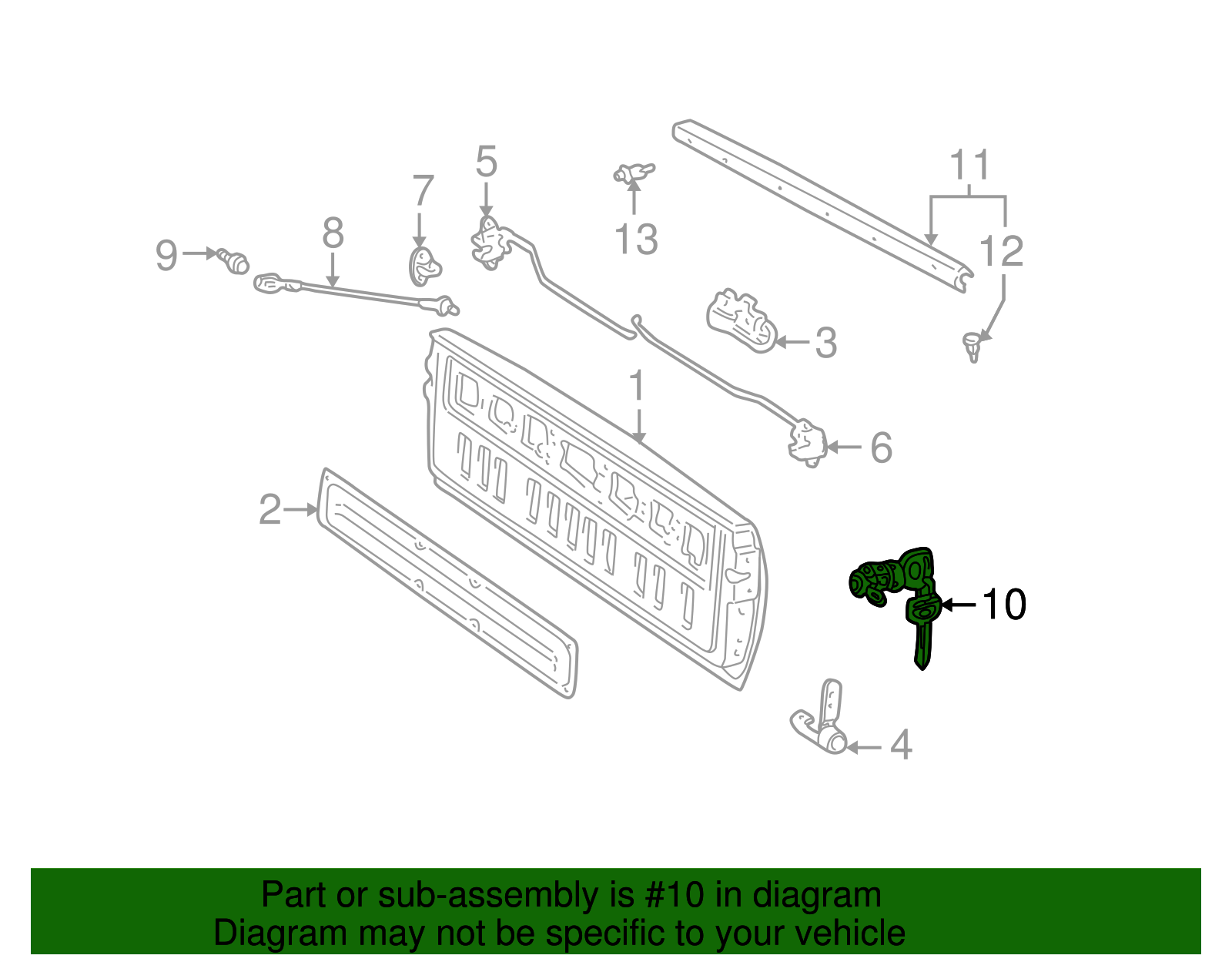 2000-2006 Toyota Tundra Tailgate Lock 69055-34010 | Toyota Parts Center