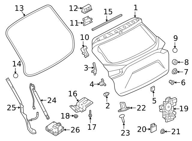 76034-5NA0A - Liftgate Hinge Cover 2019-2020 Infiniti QX50 ...