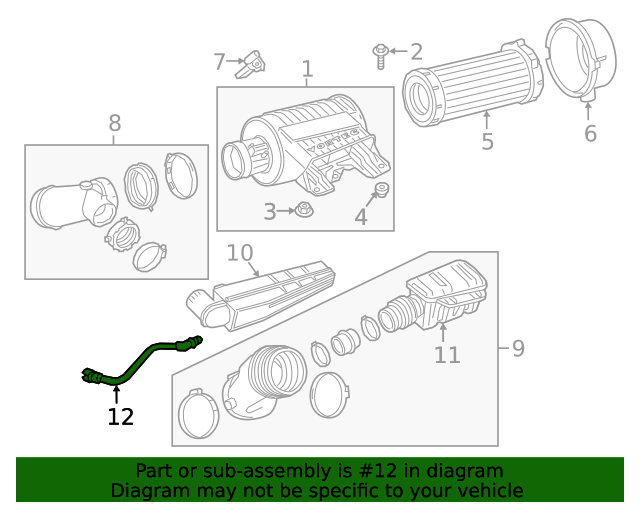 2016-2020 GM Positive Crankcase Ventilation (PCV) Tube 12610077 GM ...