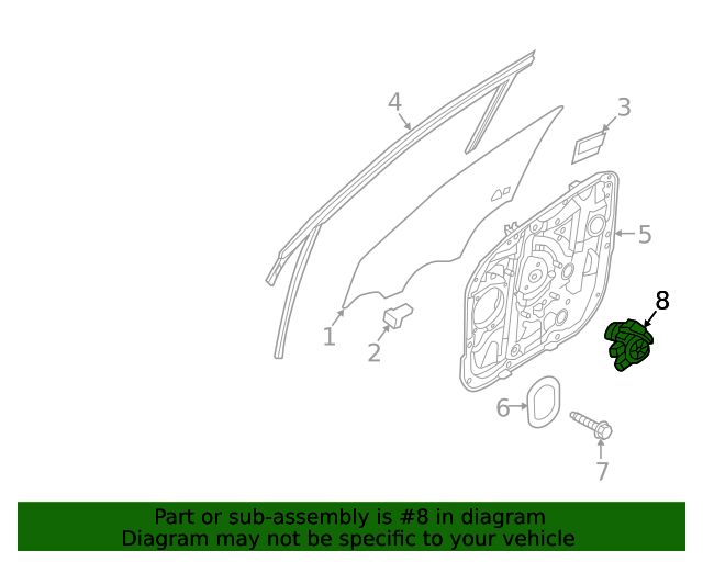 2020 Kia Telluride Window Motor - Driver's Side (LH) 82450-S9010 ...