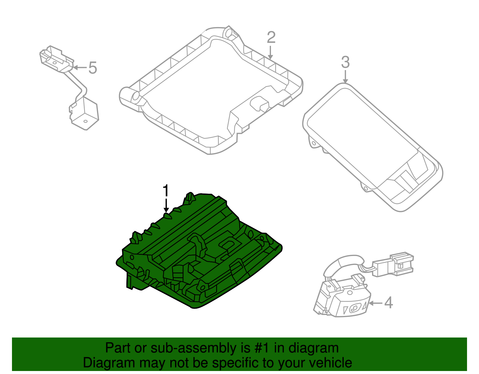 2014-2016 Nissan Rogue Overhead Console / Map Lamp Assembly (t32 Rogue ...