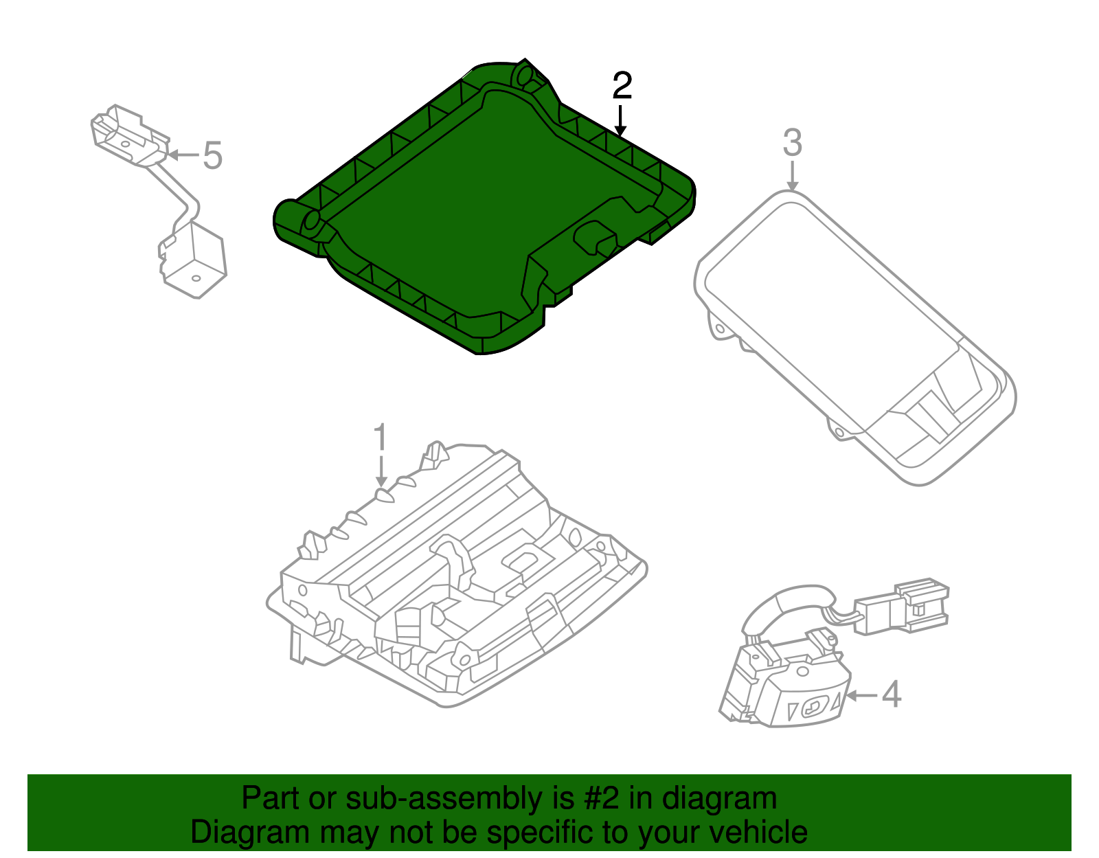 2014-2020 Nissan Rogue Overhead Console Mount Bracket 26439-4BA1A ...