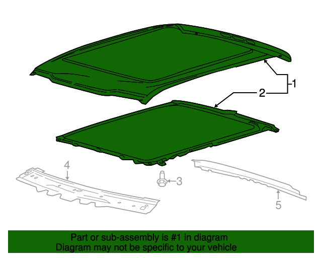 2015-2020 Ford F-150 Panel Assembly - Roof JL3Z-1650202-B | TascaParts.com