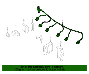 213-540-56-03 - Parking Aid System Wiring Harness 2017-2020 Mercedes ...