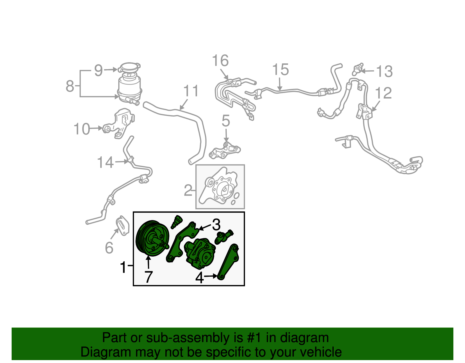 2004-2006 Toyota Sienna Power Steering Pump 44310-08010 | Toyota Parts ...