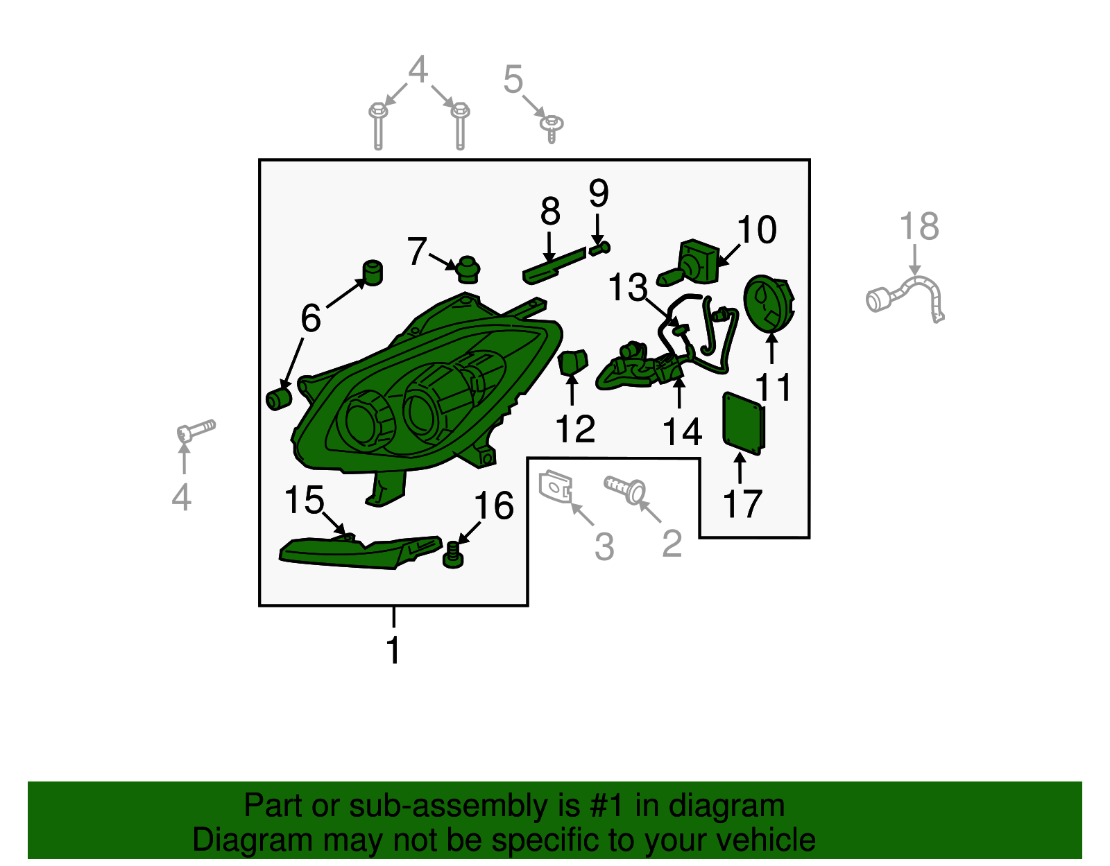 2008-2012 Buick Enclave Headlamp Assembly 19371000 GM | GMPartsDirect.com